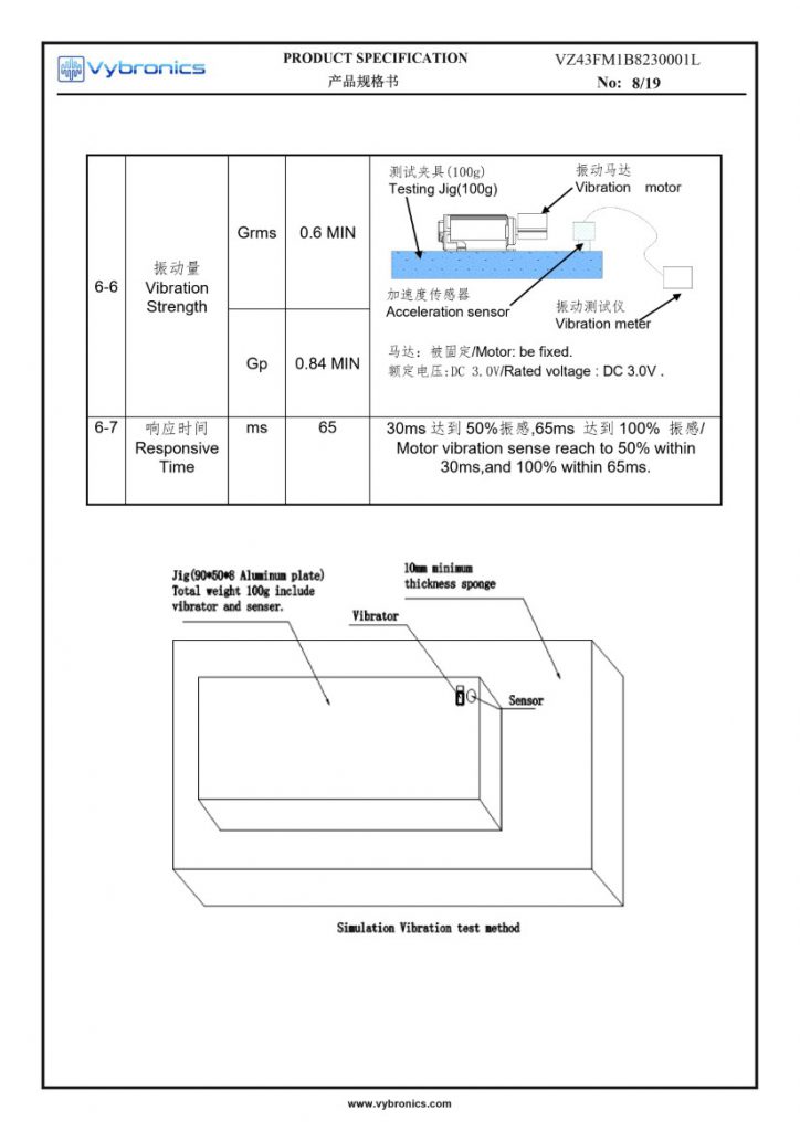 SMD Vibration Motor - VZ43FM1B8230001L | Vybronics